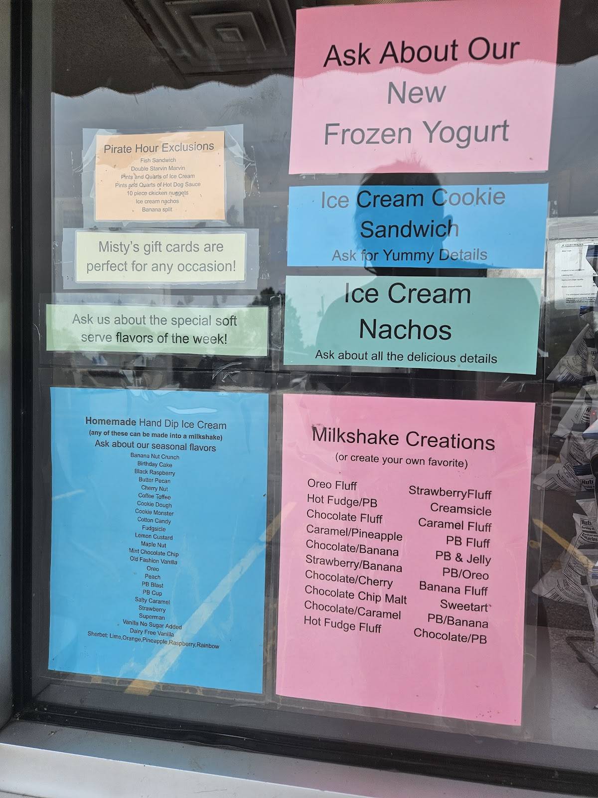 Menu at Misty's Kone Shoppe restaurant, Wheelersburg