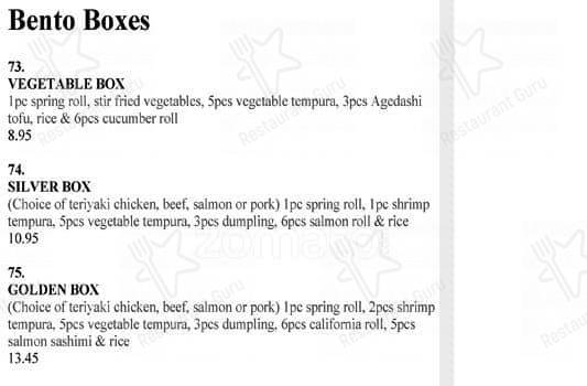 Menu at Mito Sushi Bowmanville Mall restaurant, Bowmanville