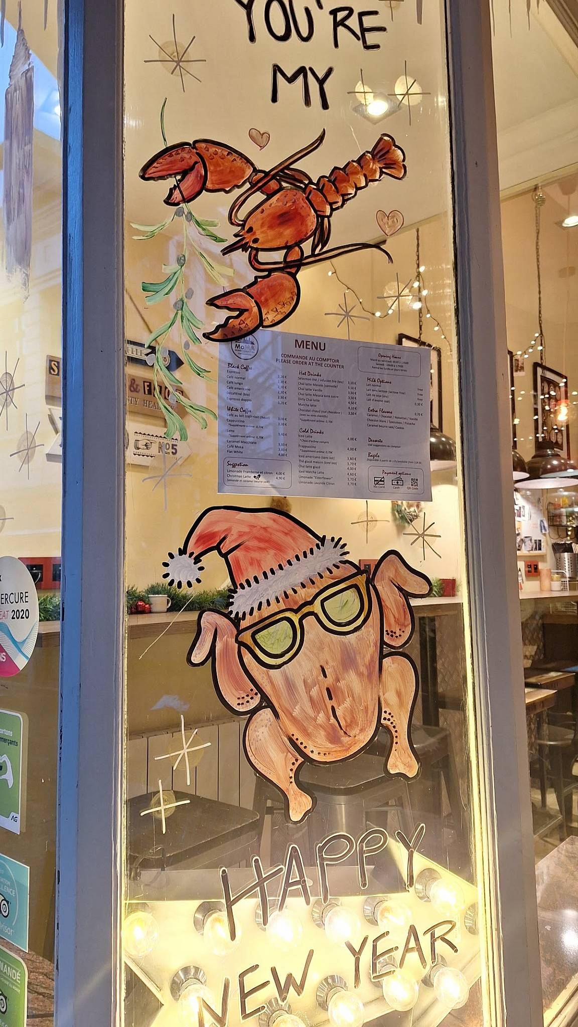Menu au MoMA Coffee, Mons