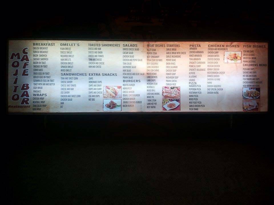Menu at Mojito Bar Restaurant, Didim