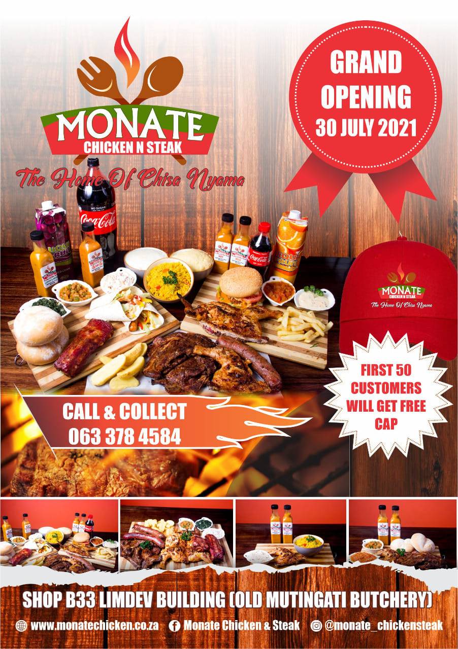 Menu at Monate Chicken and Steak restaurant, Thohoyandou, R524 Punda ...