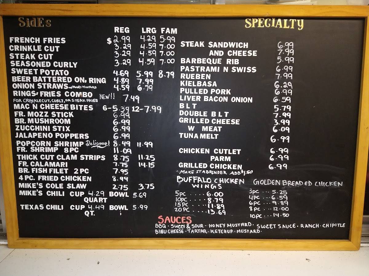 Menu at Lake Zoar Drive-In fast food, Monroe