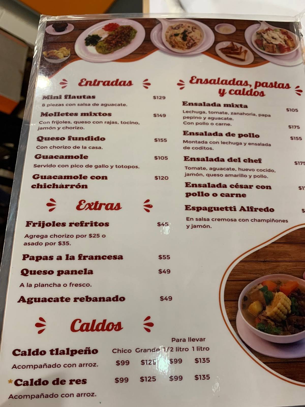 Carta de Cafetería Gaby, Monterrey, Hermenegildo Galeana 818