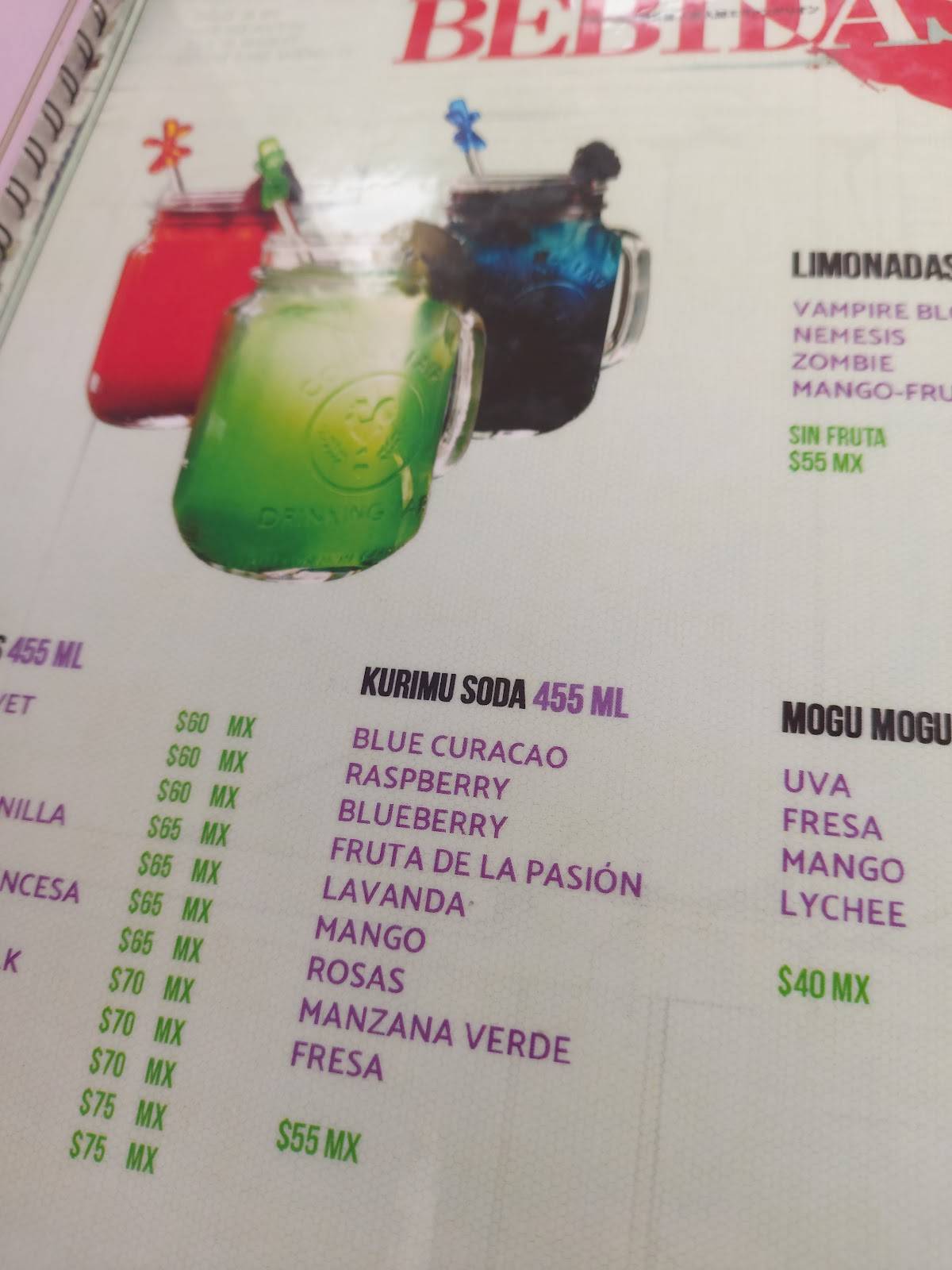 Carta de Kirei Maid Café, Monterrey, José María Morelos 1003-Segundo Piso
