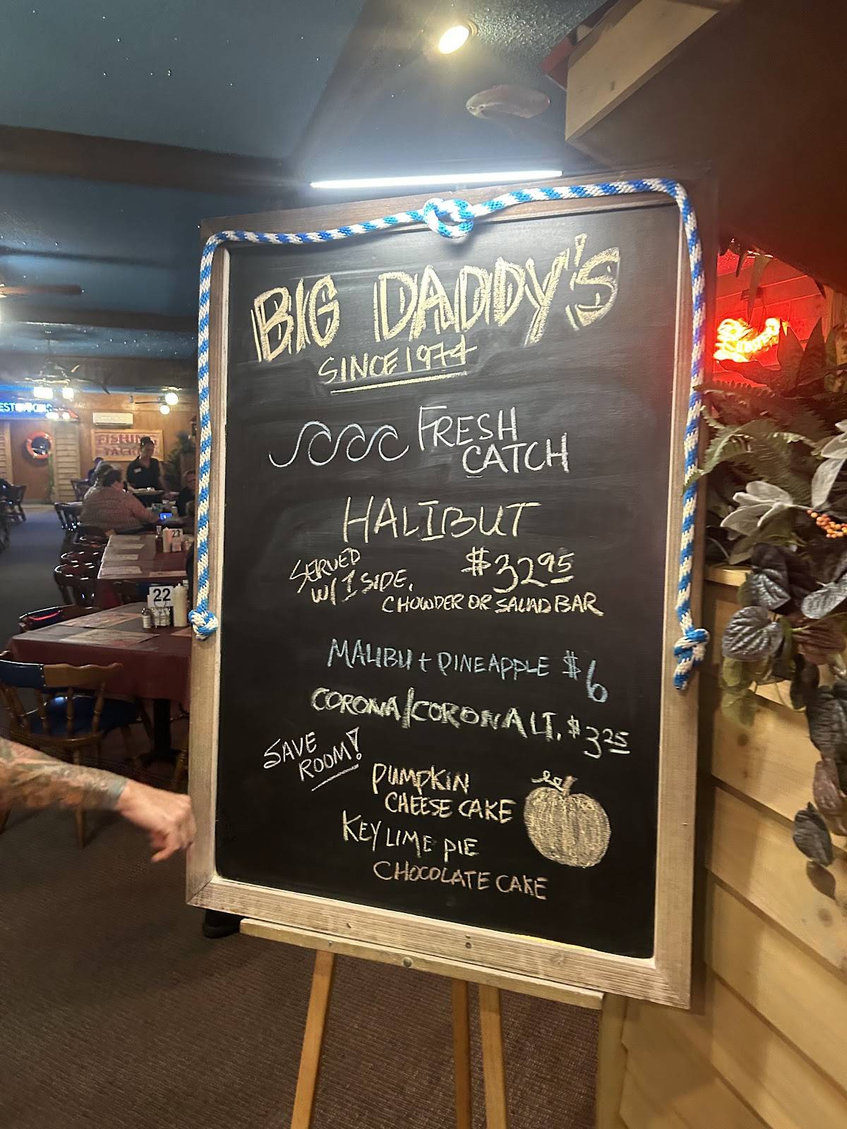 Menu at Big Daddy's Restaurant and Oyster Bar, Mooresville