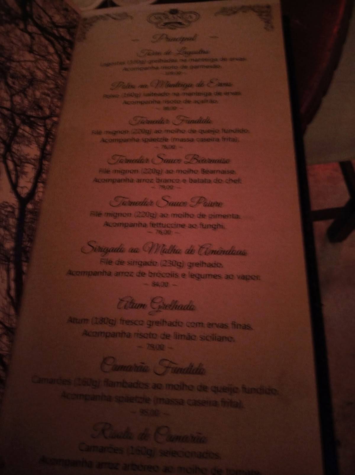 Carta del restaurante Moranga Bistrô, Fortaleza