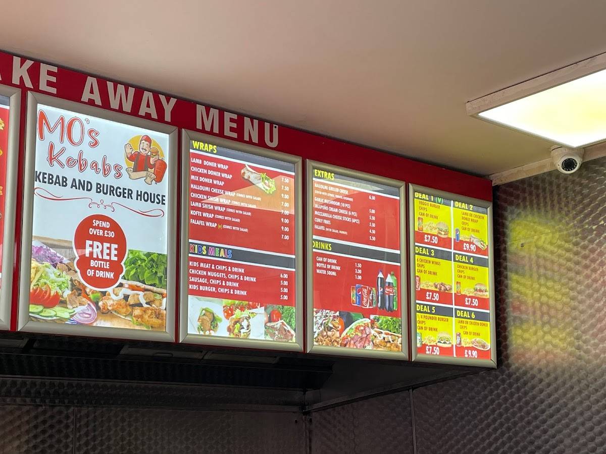 Menu at Mo's Kebabs, Burgers & Chicken restaurant, Reading, 27 Prospect St