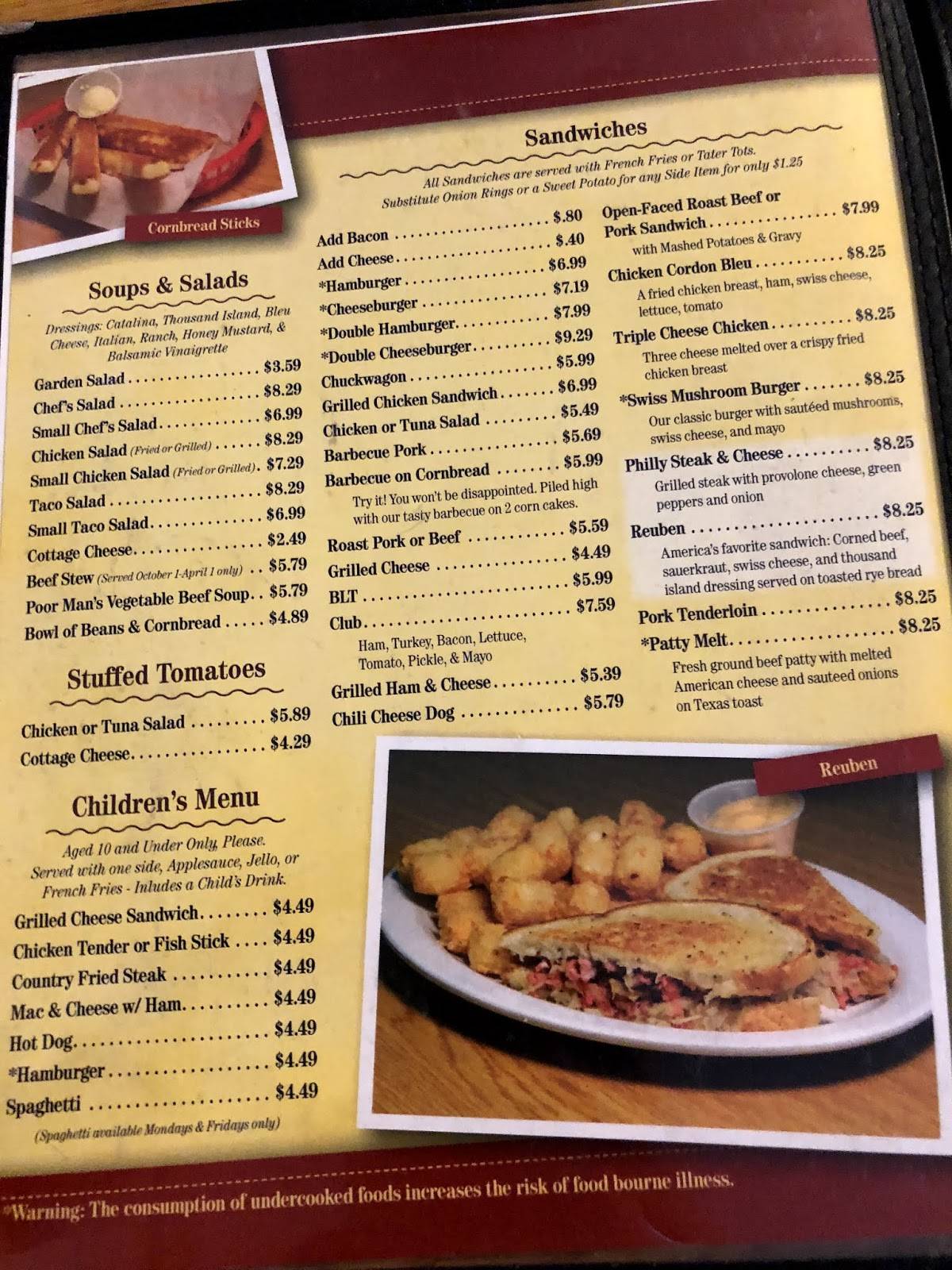 Menu at Moss' Southern Cooking steakhouse, Clarksville, 253 Clearview Dr