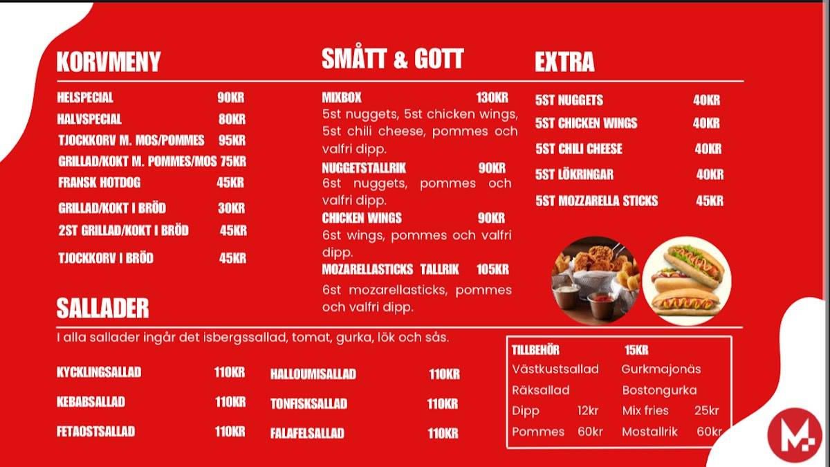 Menu at Mötesplatsen Tranemo restaurant, Tranemo