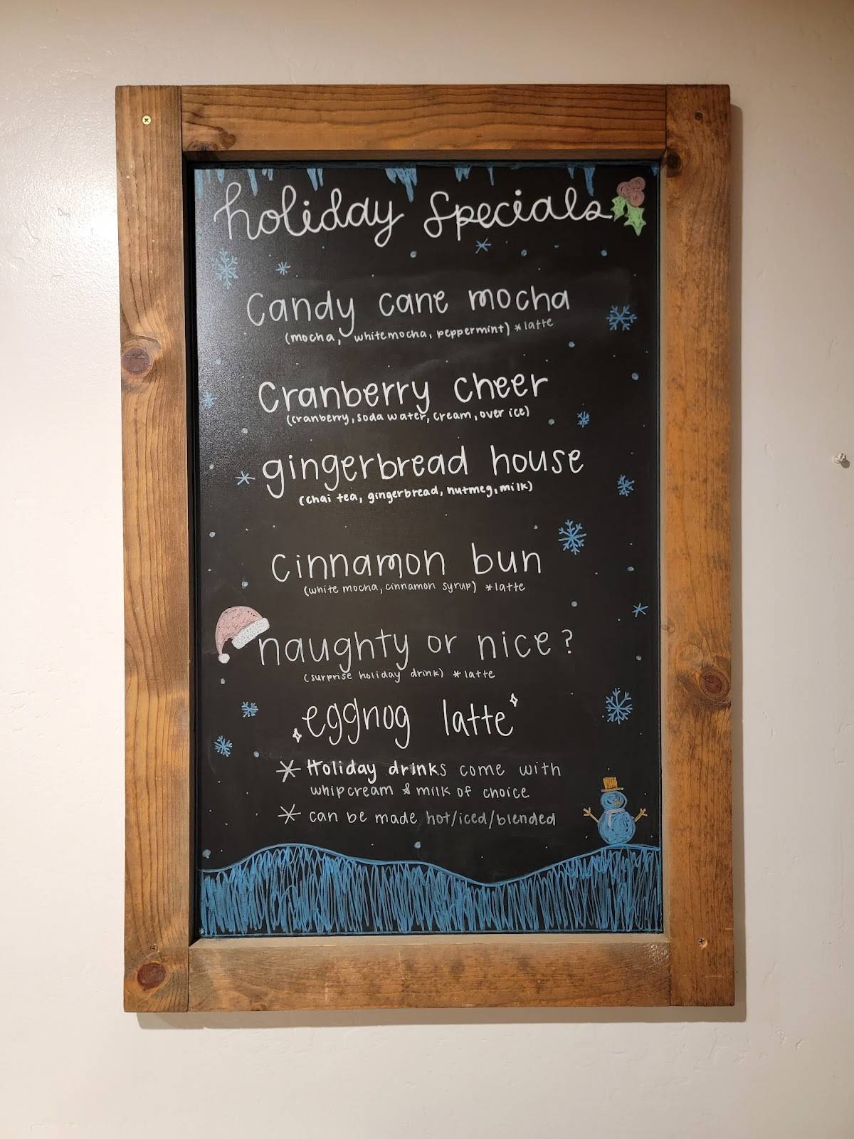 Carta de Mountain Coffee House, Tehachapi