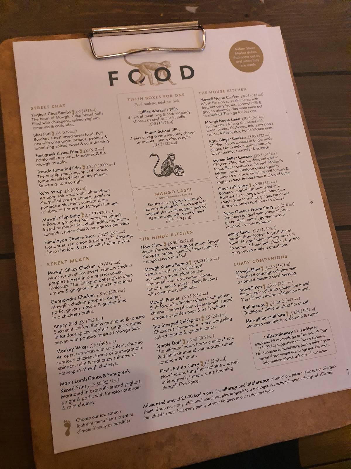 Menu at Mowgli Street Food Nottingham restaurant, Nottingham