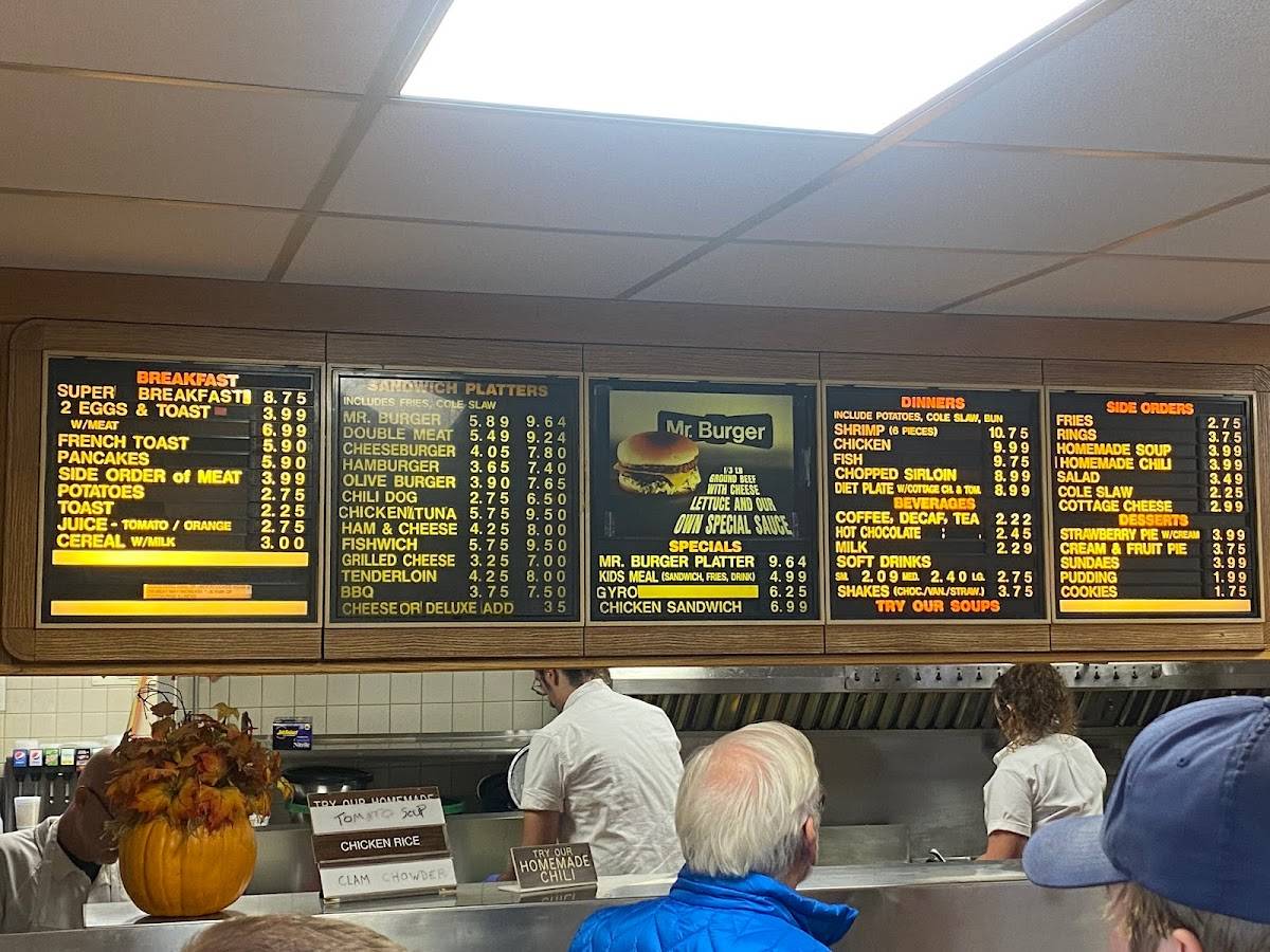 Menu at Mr. Burger restaurant, Grand Rapids, Lake Michigan Dr NW