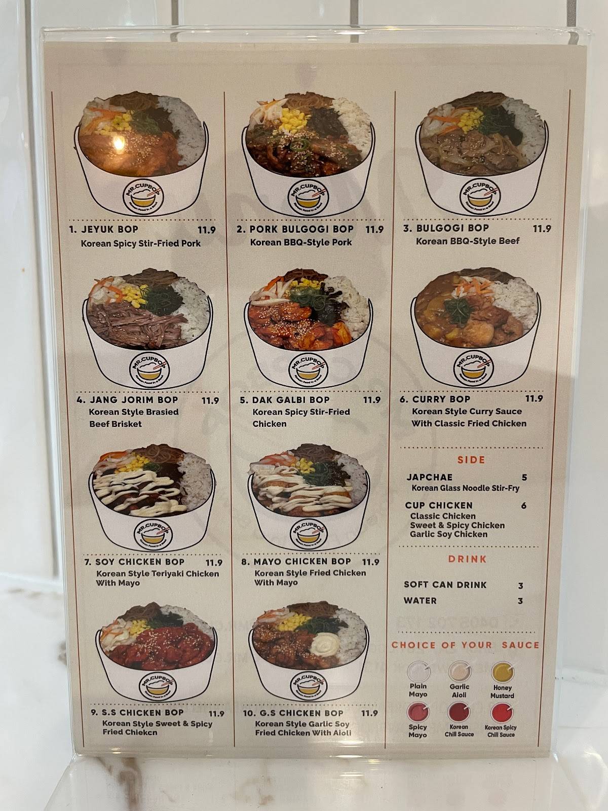 Menu at Mr.Cupbop restaurant, Meadowbrook