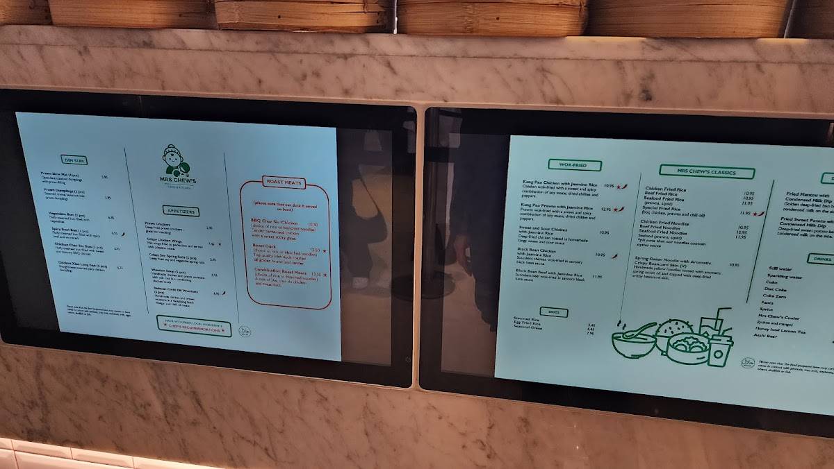 Menu at Mrs Chew's Chinese Kitchen, Westfield Stratford City restaurant ...
