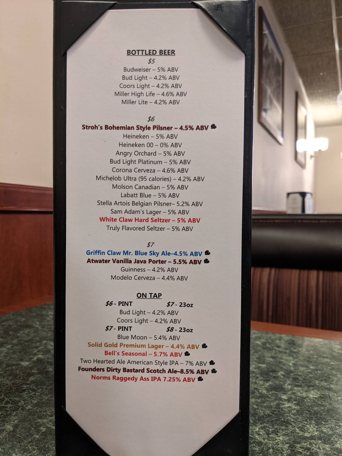 Menu at Muglys Food & Spirits restaurant, Allen Park