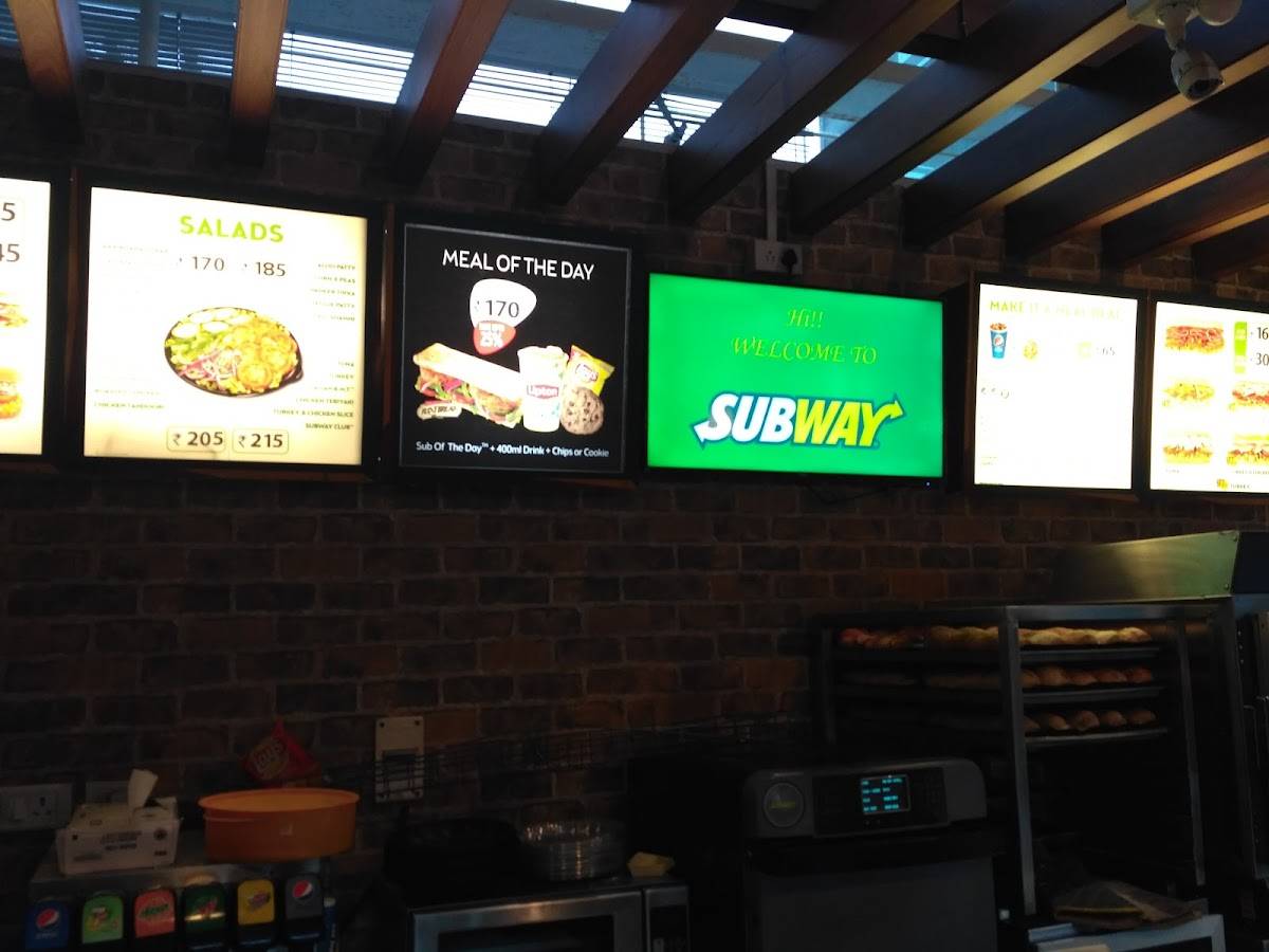 Menu at Subway, Mumbai, Indiabulls Finance Center