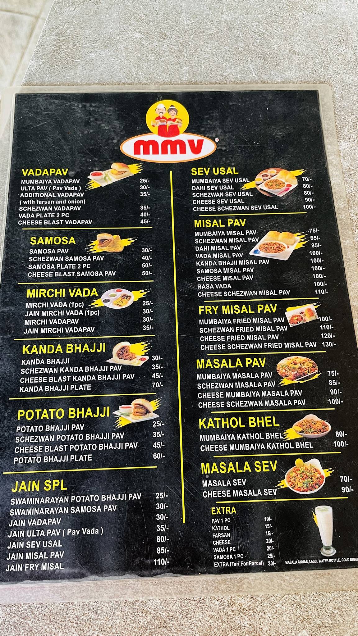 Menu at Mumbaiya Misal & Vadapav South Bopal, Ahmedabad, GF 4 Stella