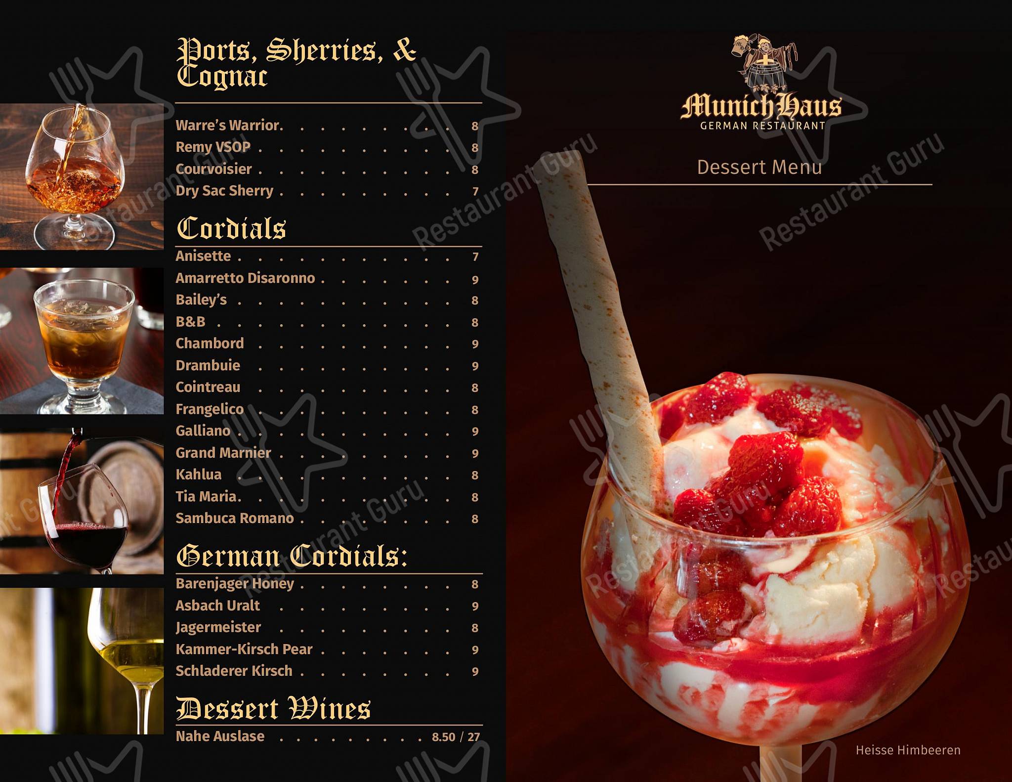 Menu at Munich Haus pub & bar, Chicopee