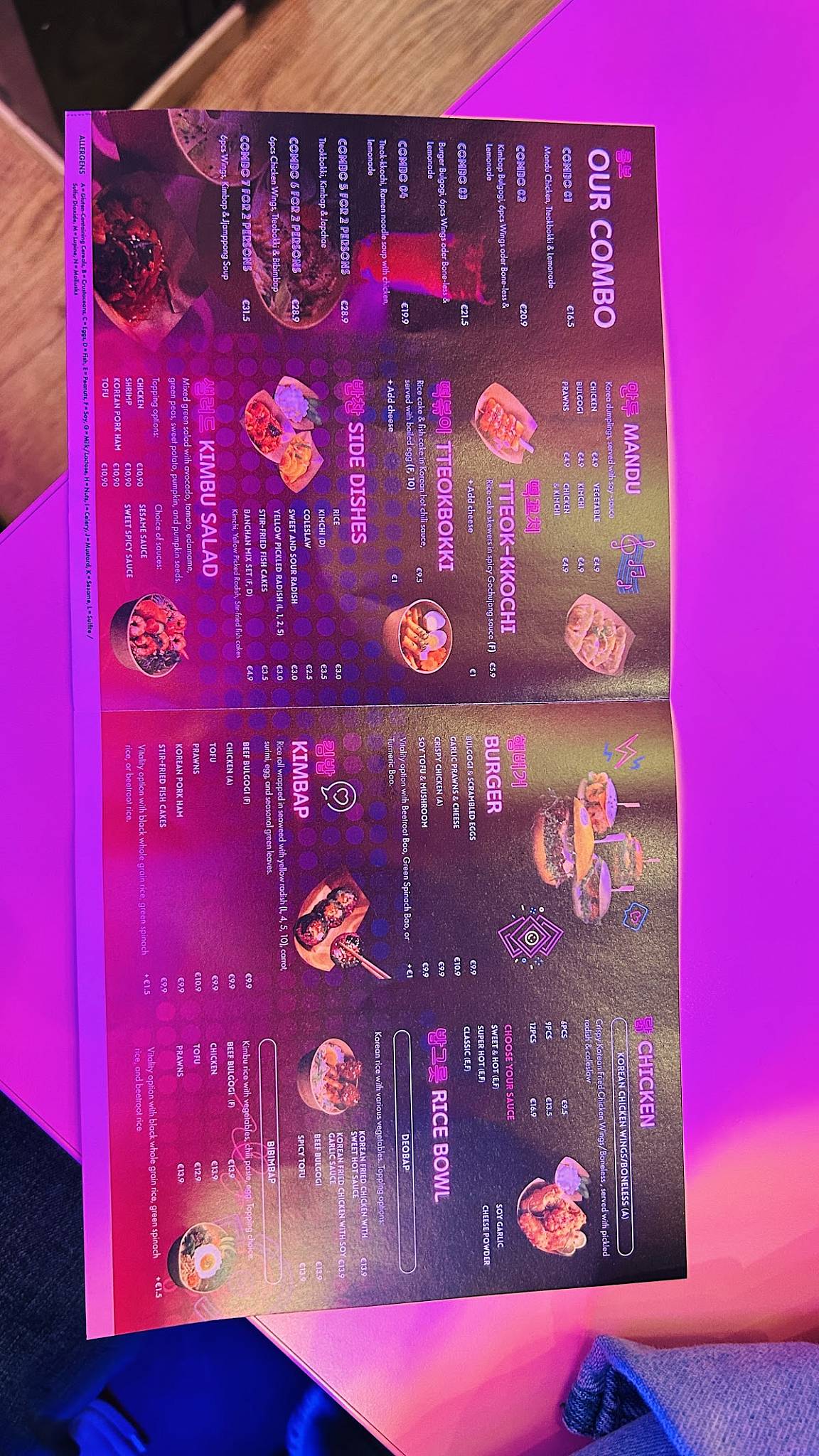 Menu at Kimbu Korean Kimbap & Burger restaurant, Munich