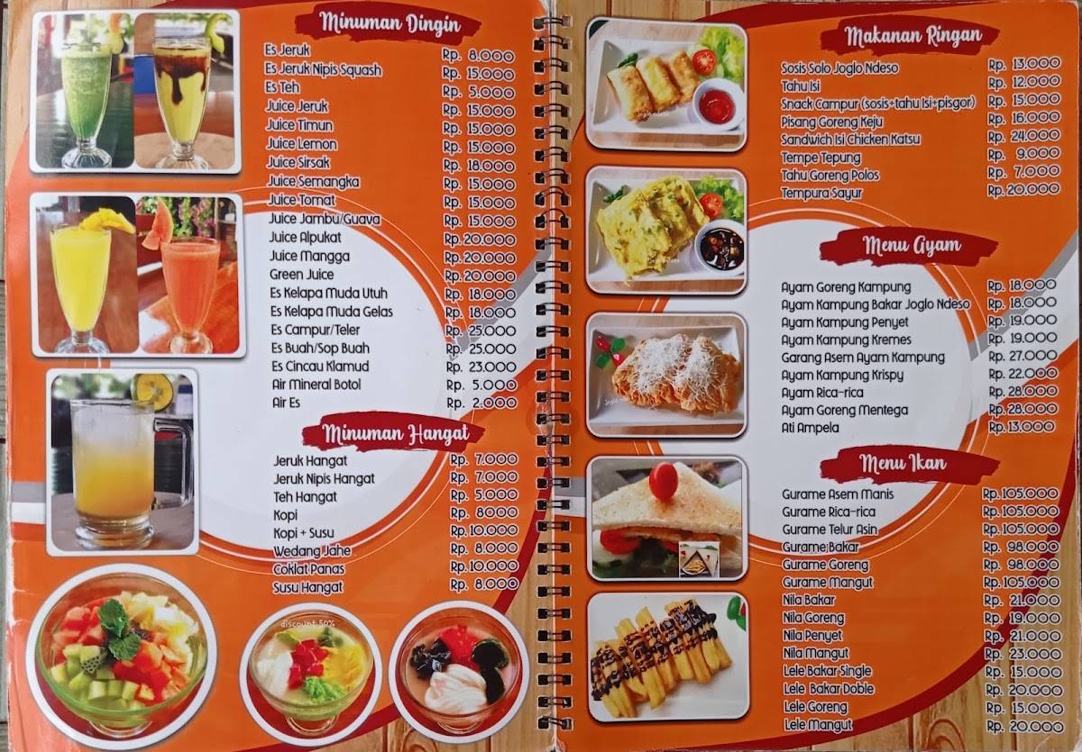 Menu at Joglo Ndeso Restaurant & Hydroponics Garden, Muntilan