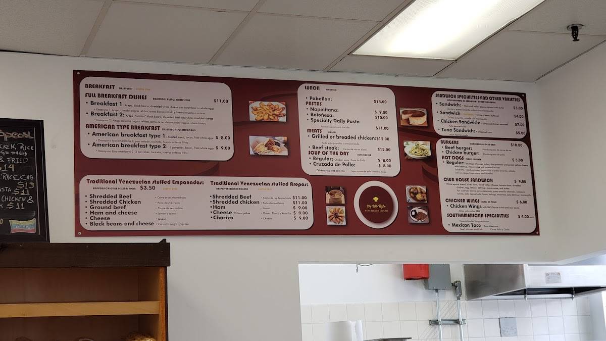 Carta del restaurante My Little Bistro Venezuelan Cuisine, Calgary