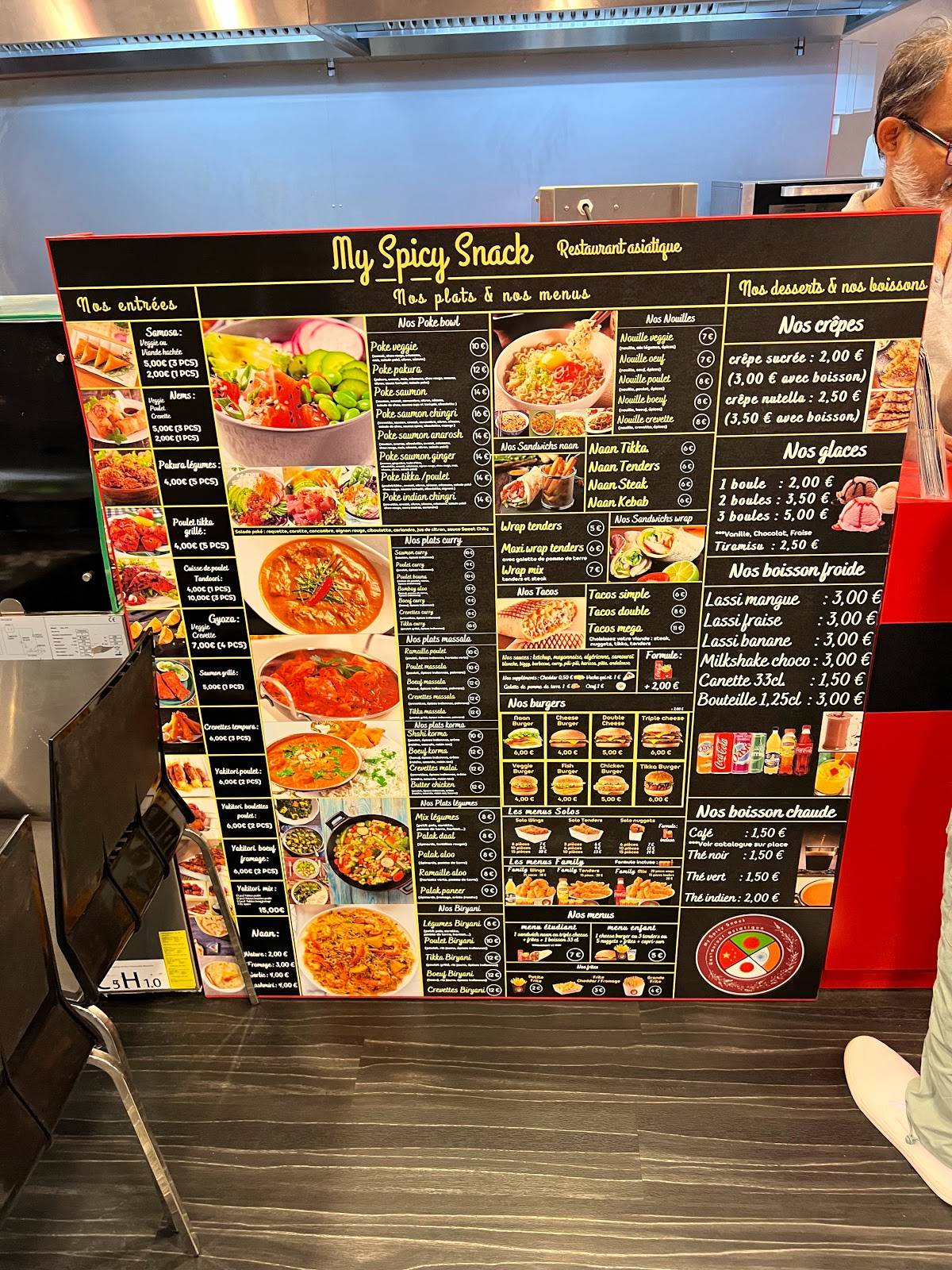 Menu au My Spicy Snack restaurant, Dijon