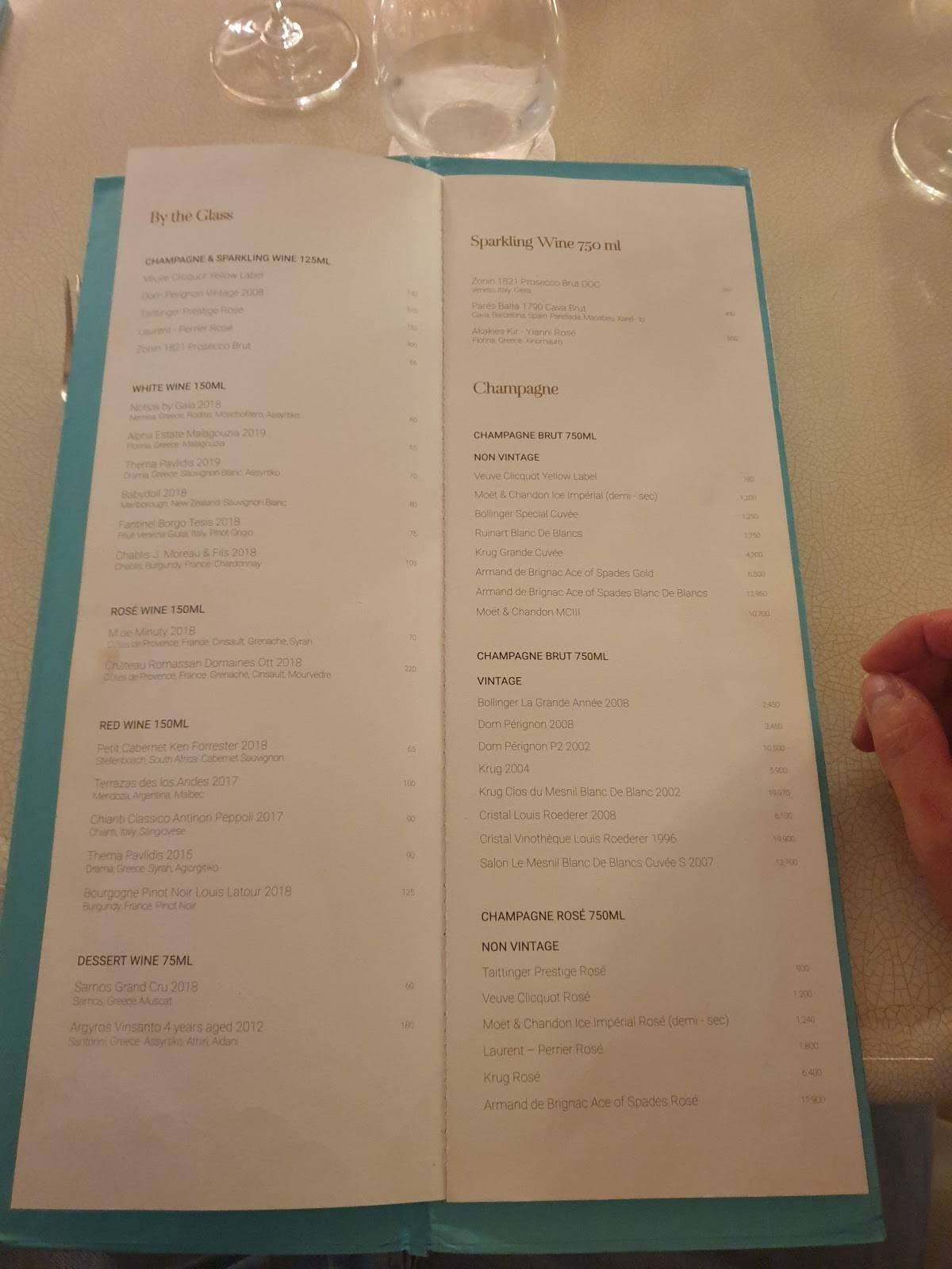 Menu at NAMMOS Dubai restaurant, Dubai
