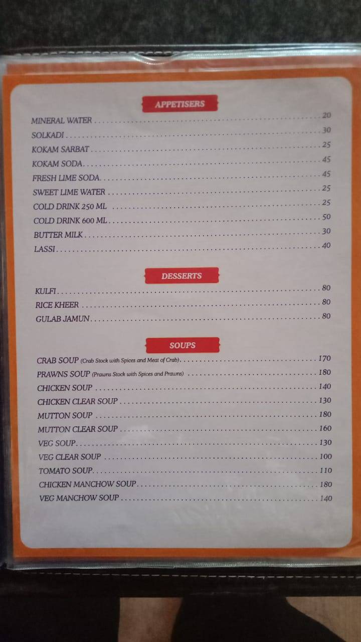 Menu at NEW ASWAD GOMANTAK SEA FOOD RESTAURANT, Pune