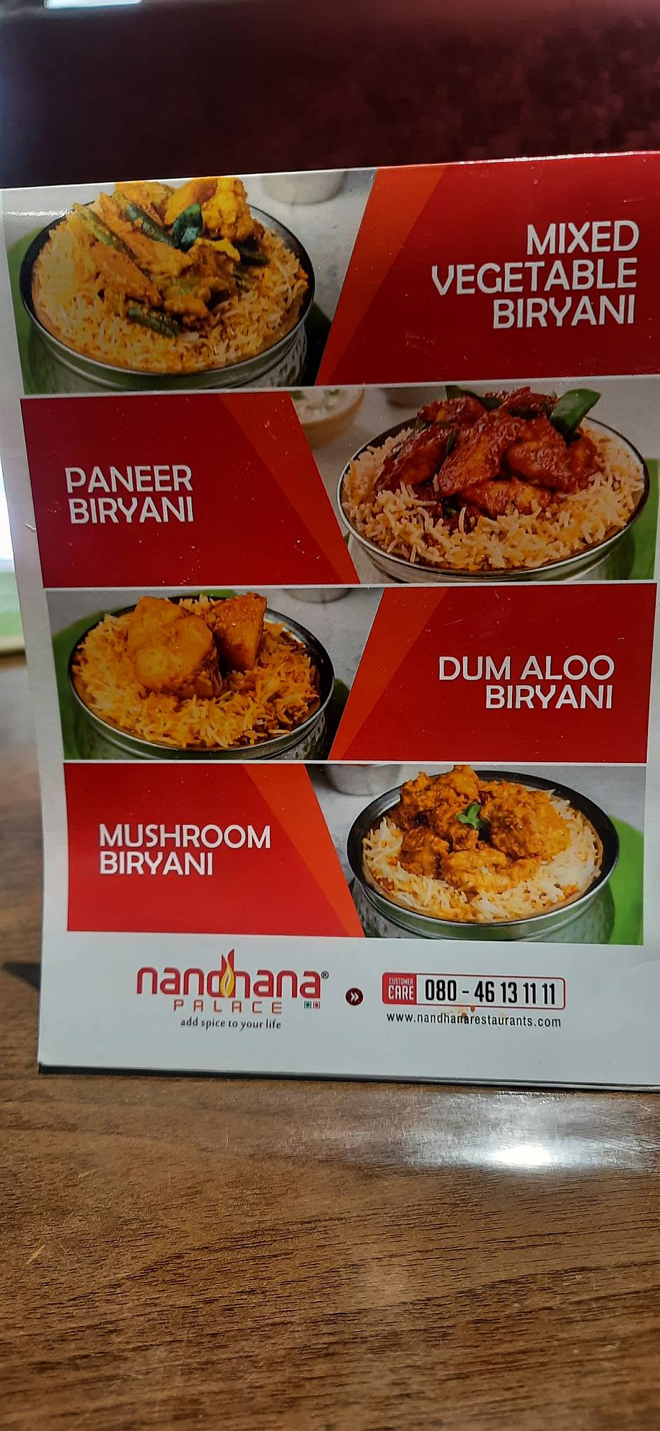 Menu at Nandhana Palace - Andhra Style Restaurant - Bommasandra, Bengaluru