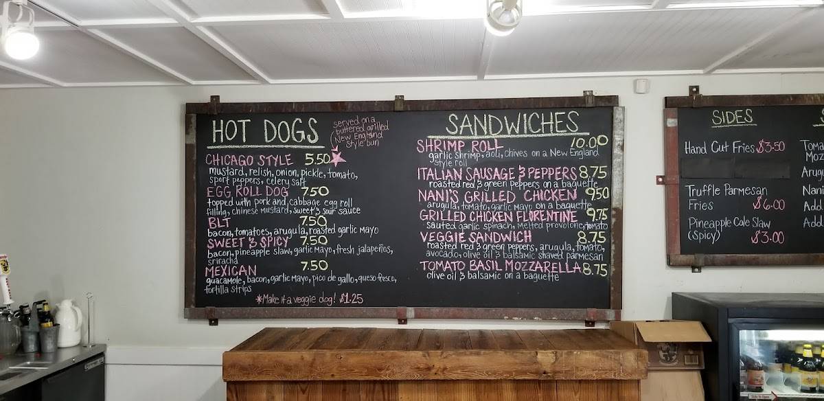 Carta de Nani's Café, Union Pier