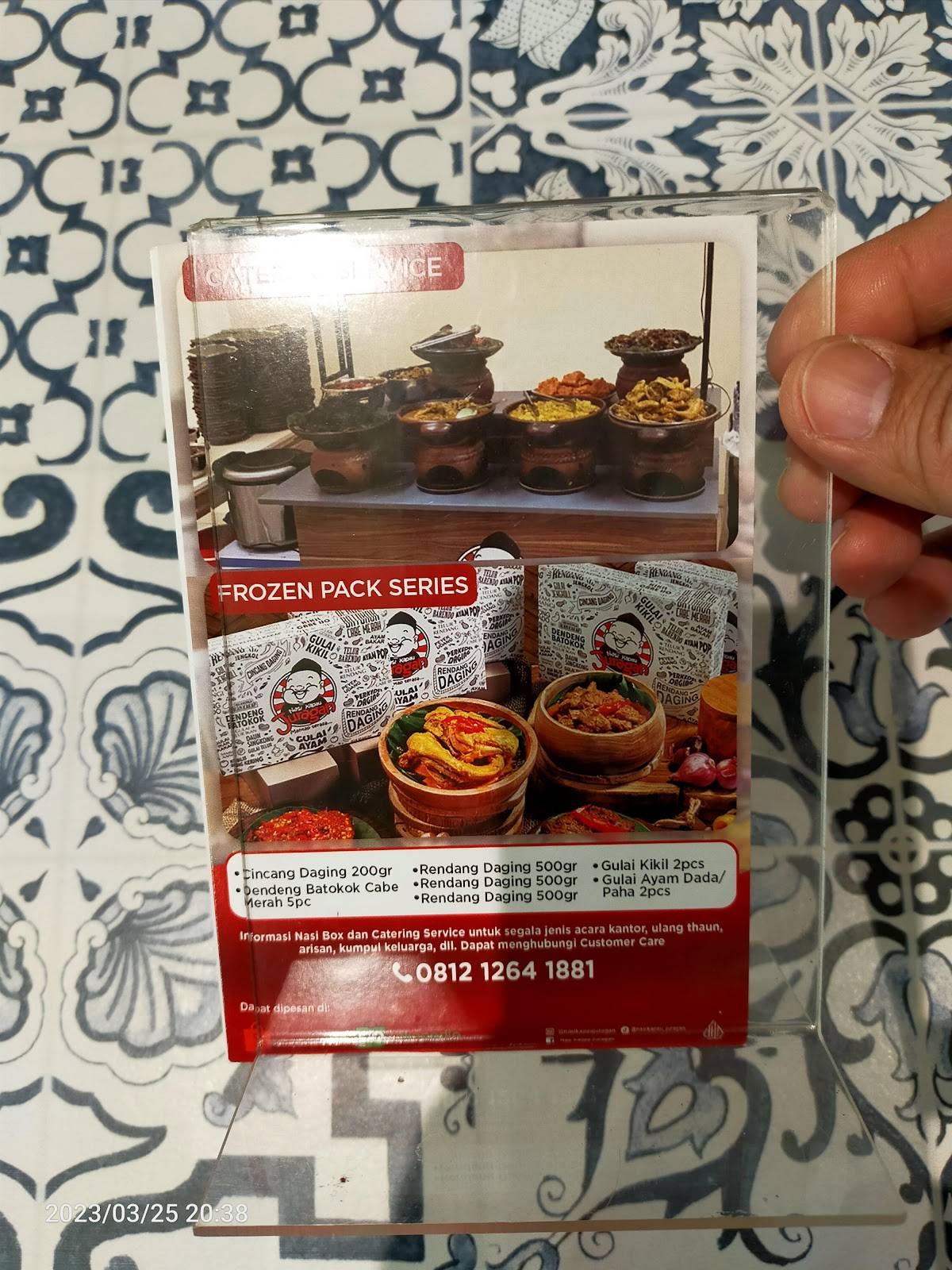 Carta del restaurante Nasi Kapau Juragan Cikini, Central Jakarta