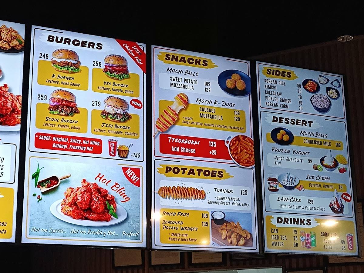 Menu at NeNe Chicken restaurant, Makati
