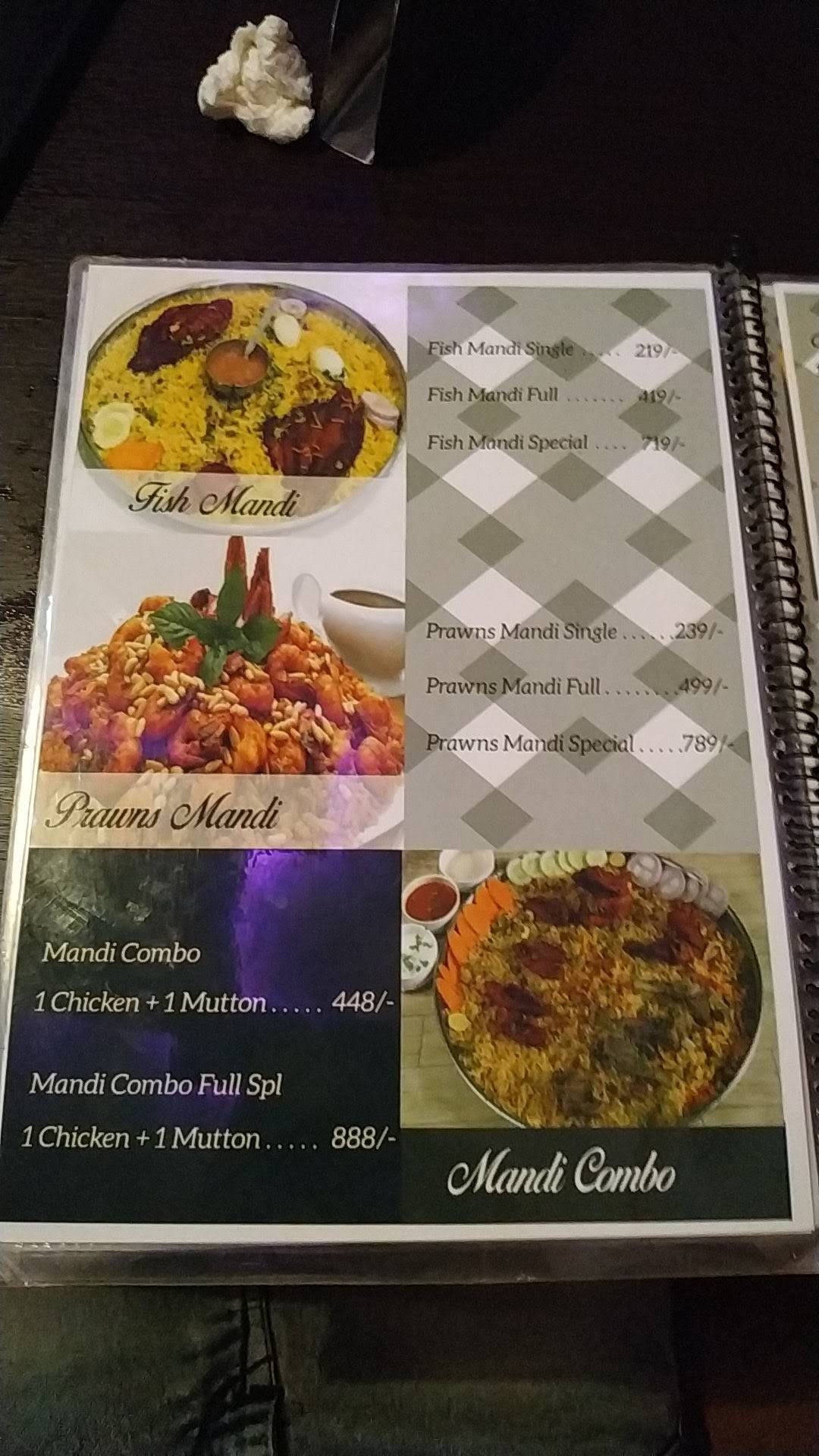 Menu at Mandi House arabian restaurant, Nellore