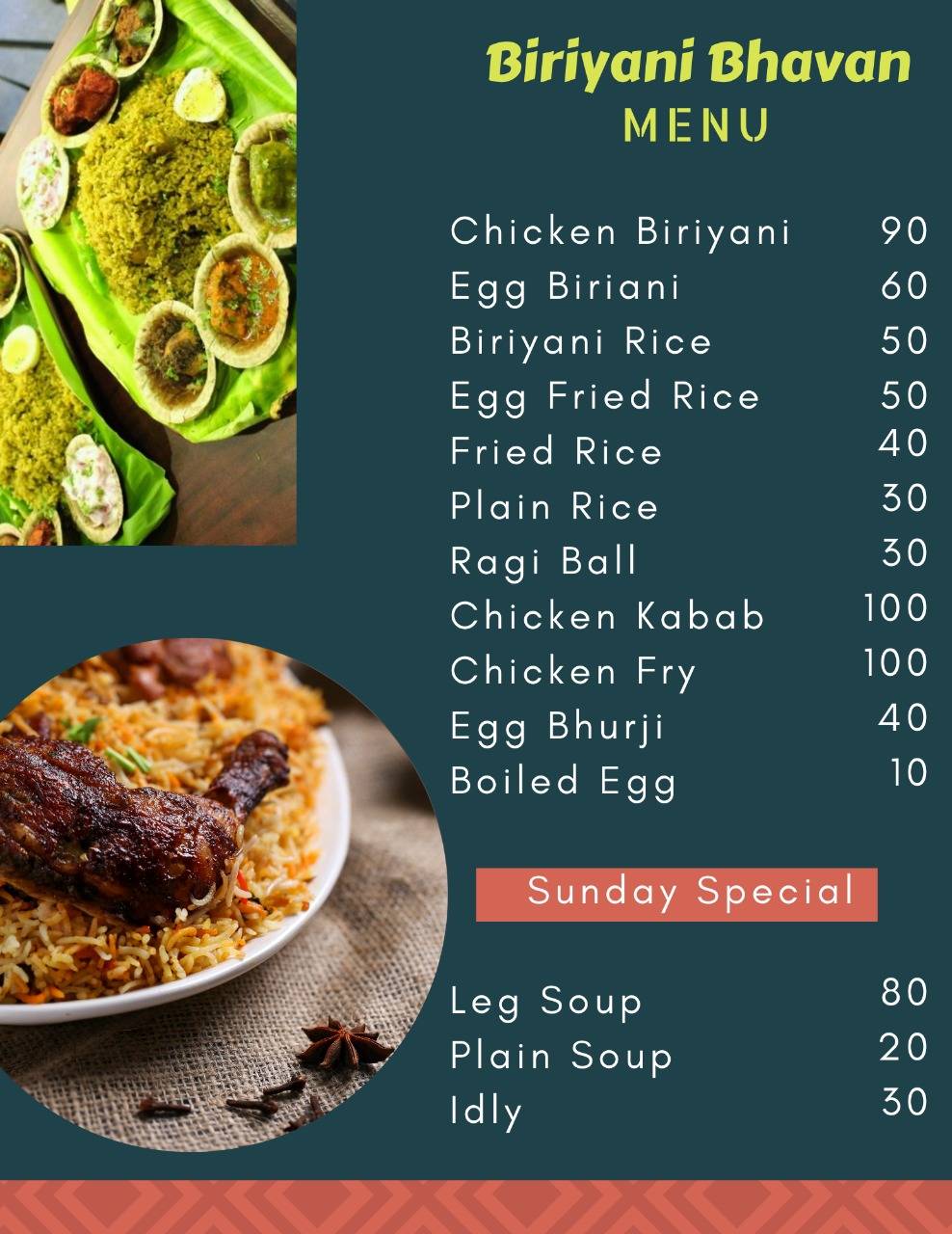 Menu at New Biryani Bhavan, Bengaluru