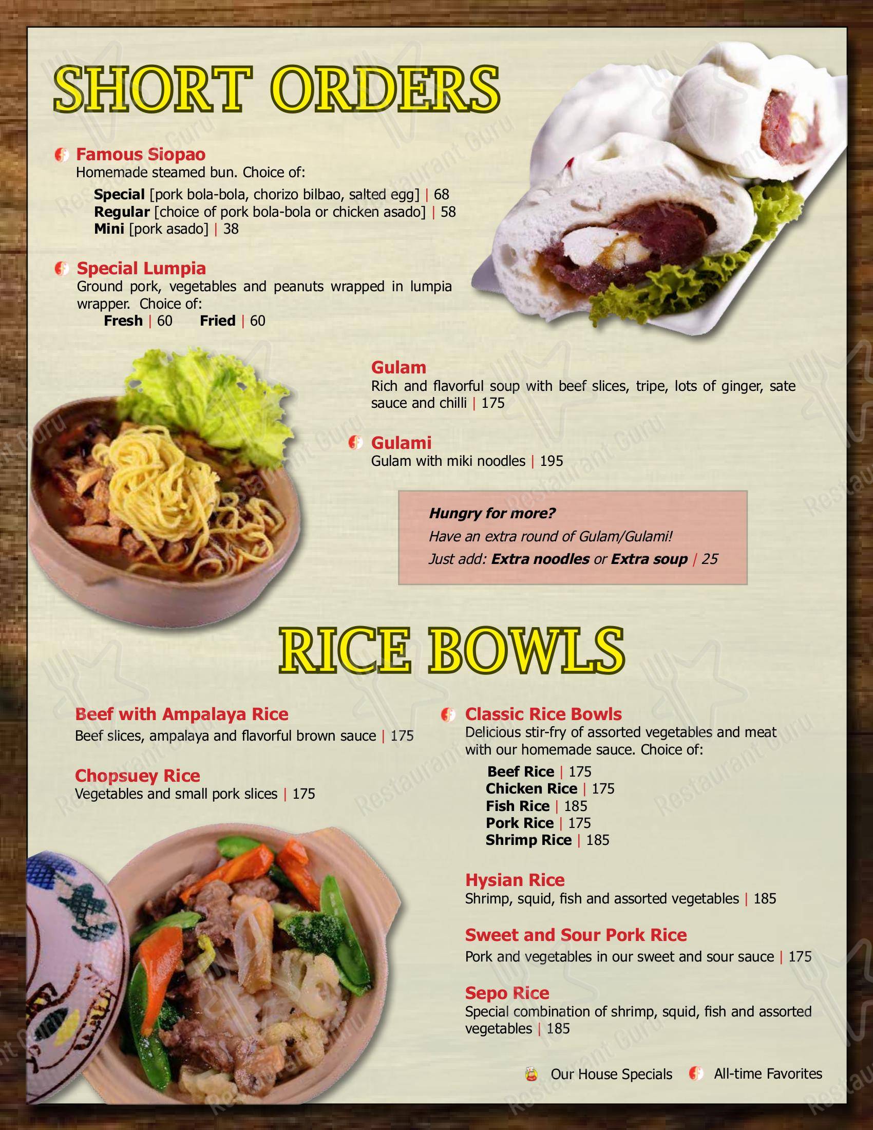 Menu at Davao Famous Restaurant, Davao City