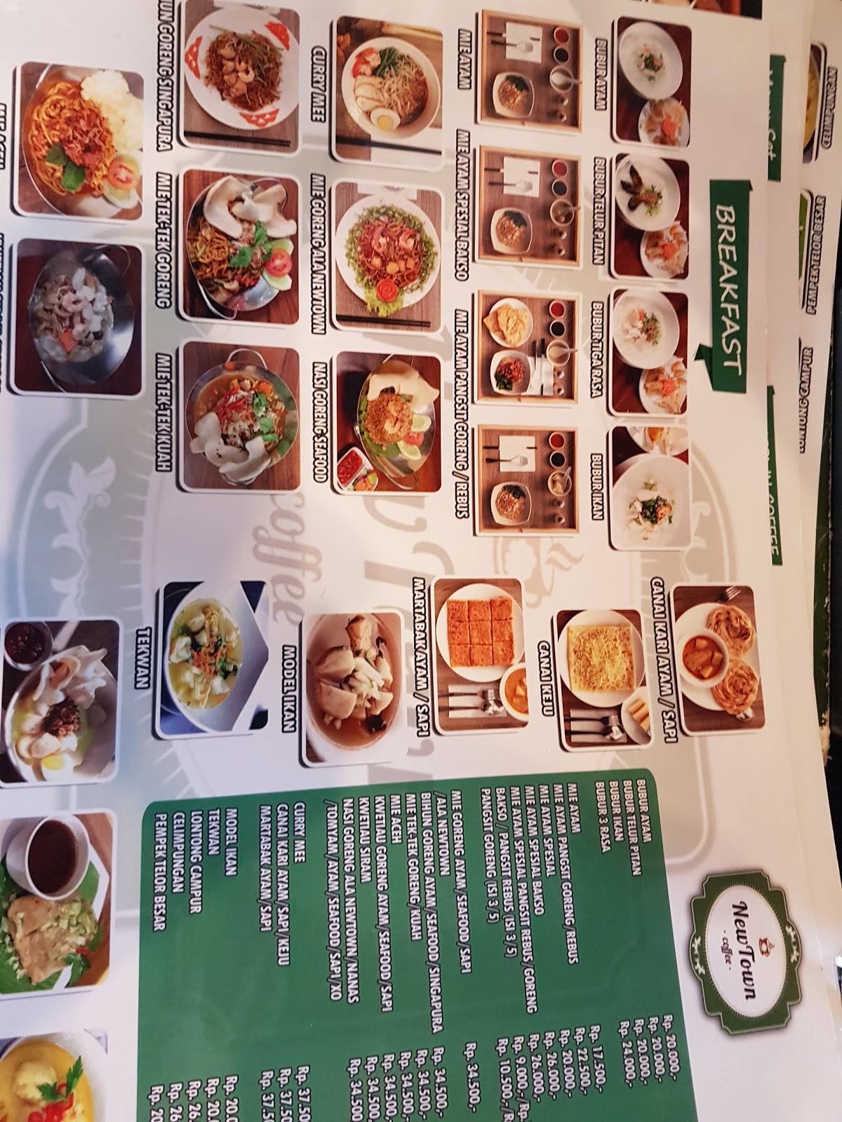 Menu at New Town Kopitiam restaurant, Palembang, Komp. Rajawali Center ...