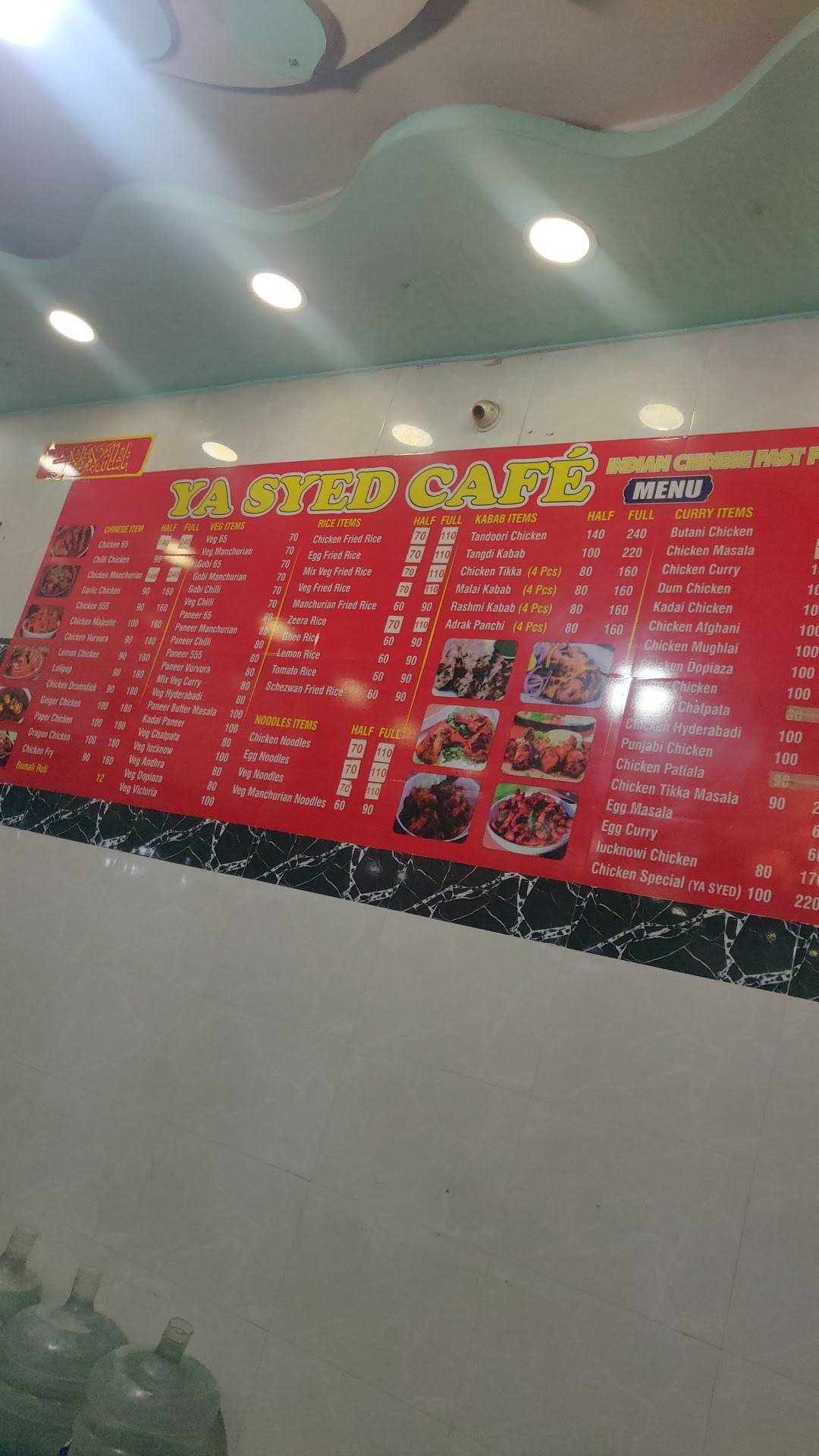 Menu at New ya syed cafe, Hyderabad