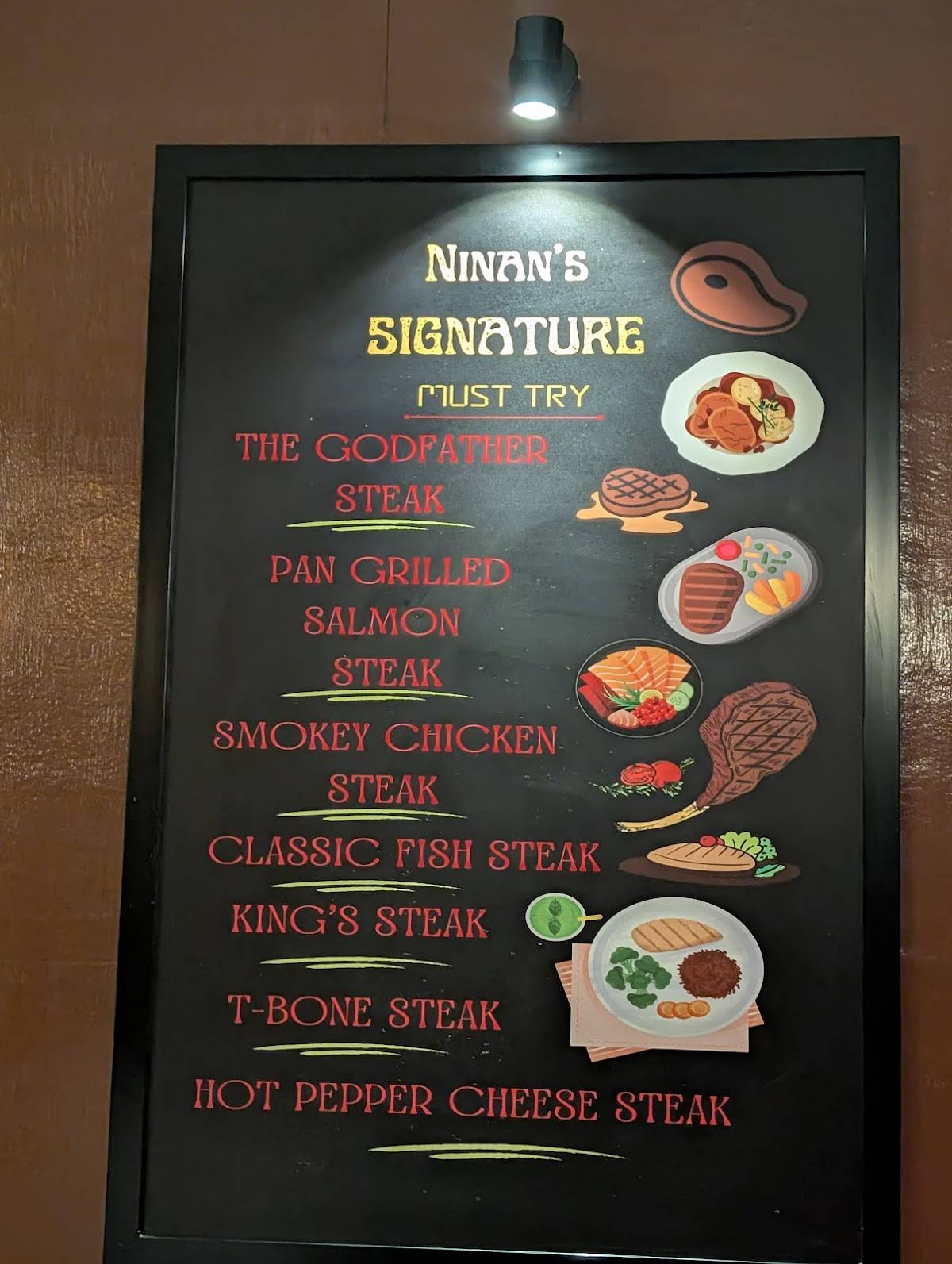 Menu at Ninan's Steakhouse, Bengaluru, 3rd Floor
