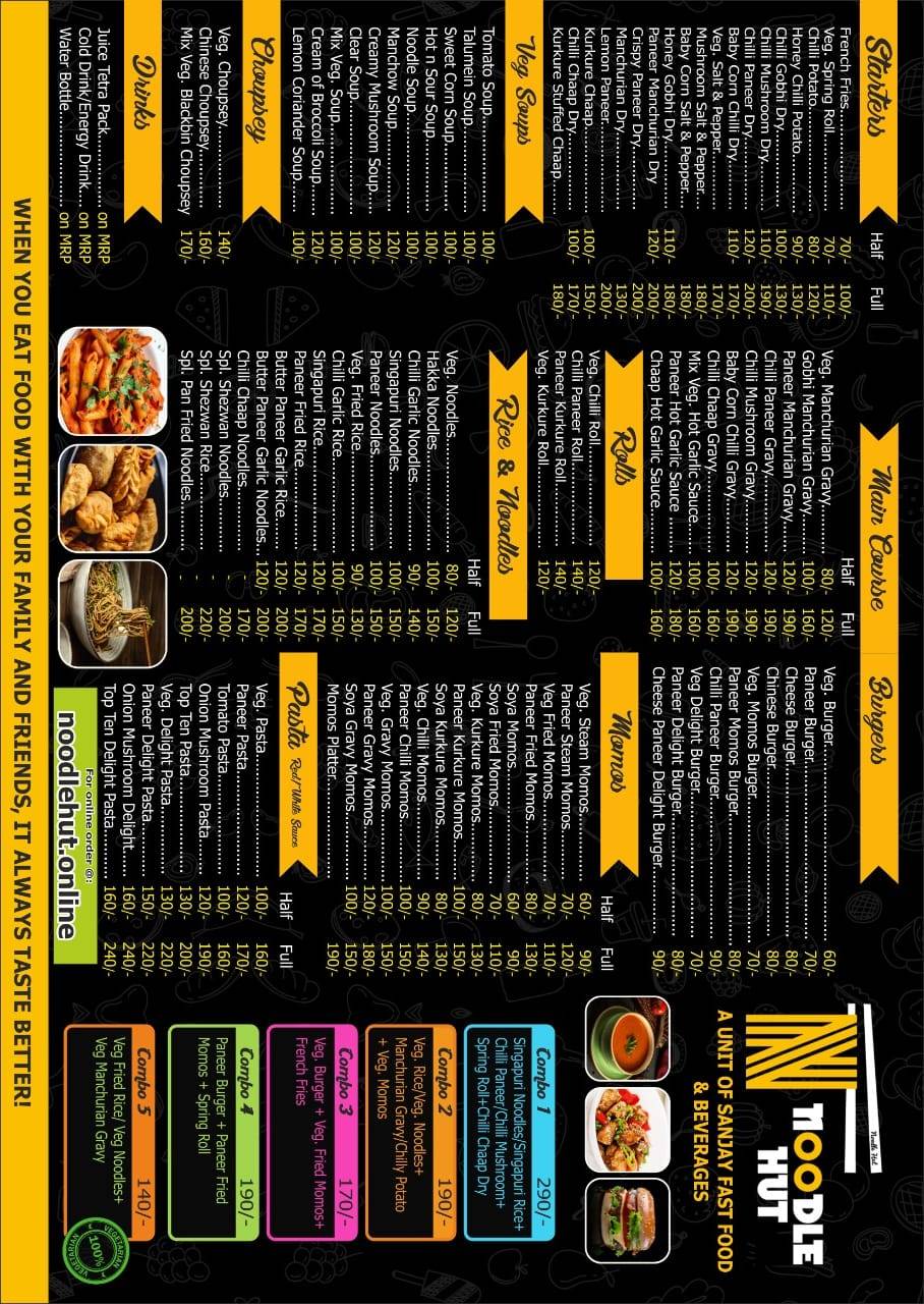 Menu at Noodle Hut & Sanjay juice bar A unit of Sanjay fastfood and ...