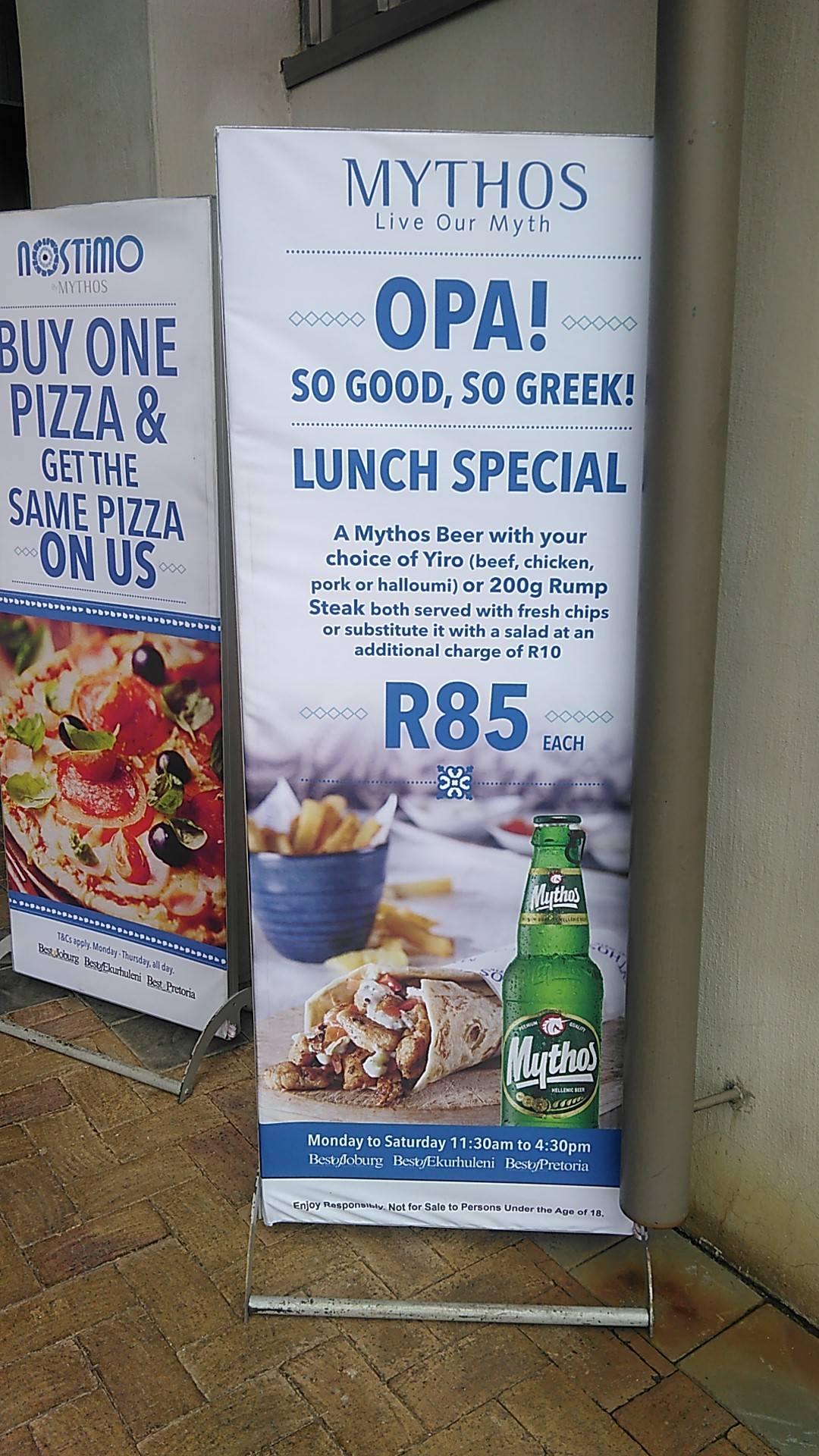 Speisekarte von Nostimo by Mythos restaurant, Midrand, Corner Country ...