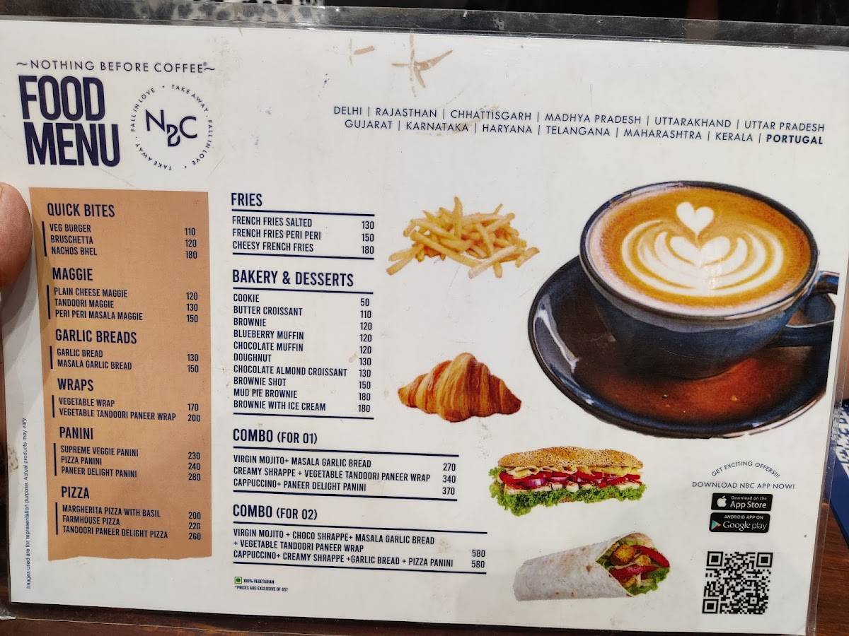 Menu at Nothing Before Coffee, New Delhi, DESHBANDHU COLLEGE