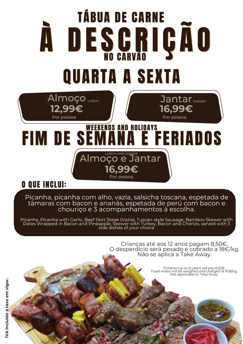 Menu em O Avô cafeteria, Sobreda