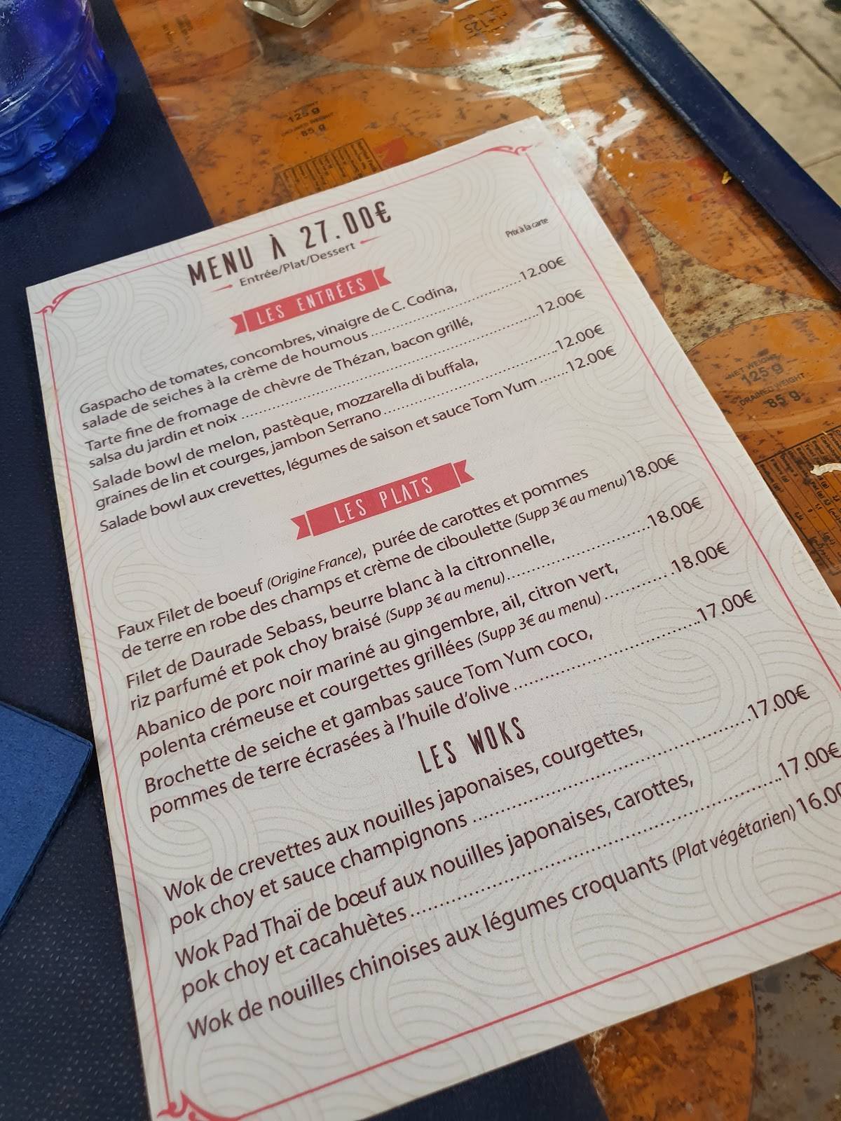 Menu au Ô Mazette restaurant, Fabrezan