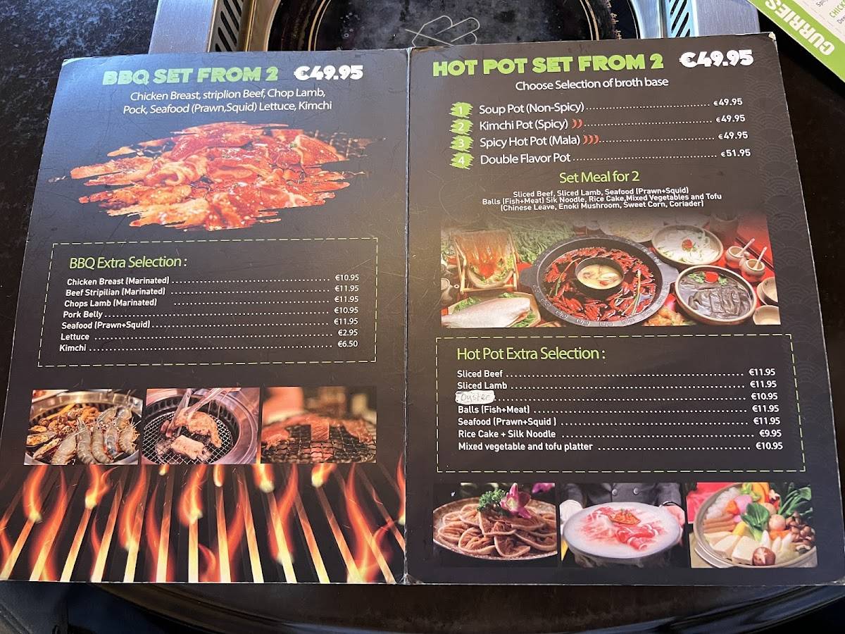 Menu at OSAKA japanese & Korean BBQ Restaurant, Galway
