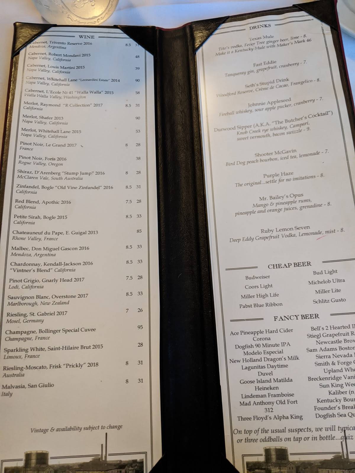 Menu at Old Gas House Restaurant, Fort Wayne