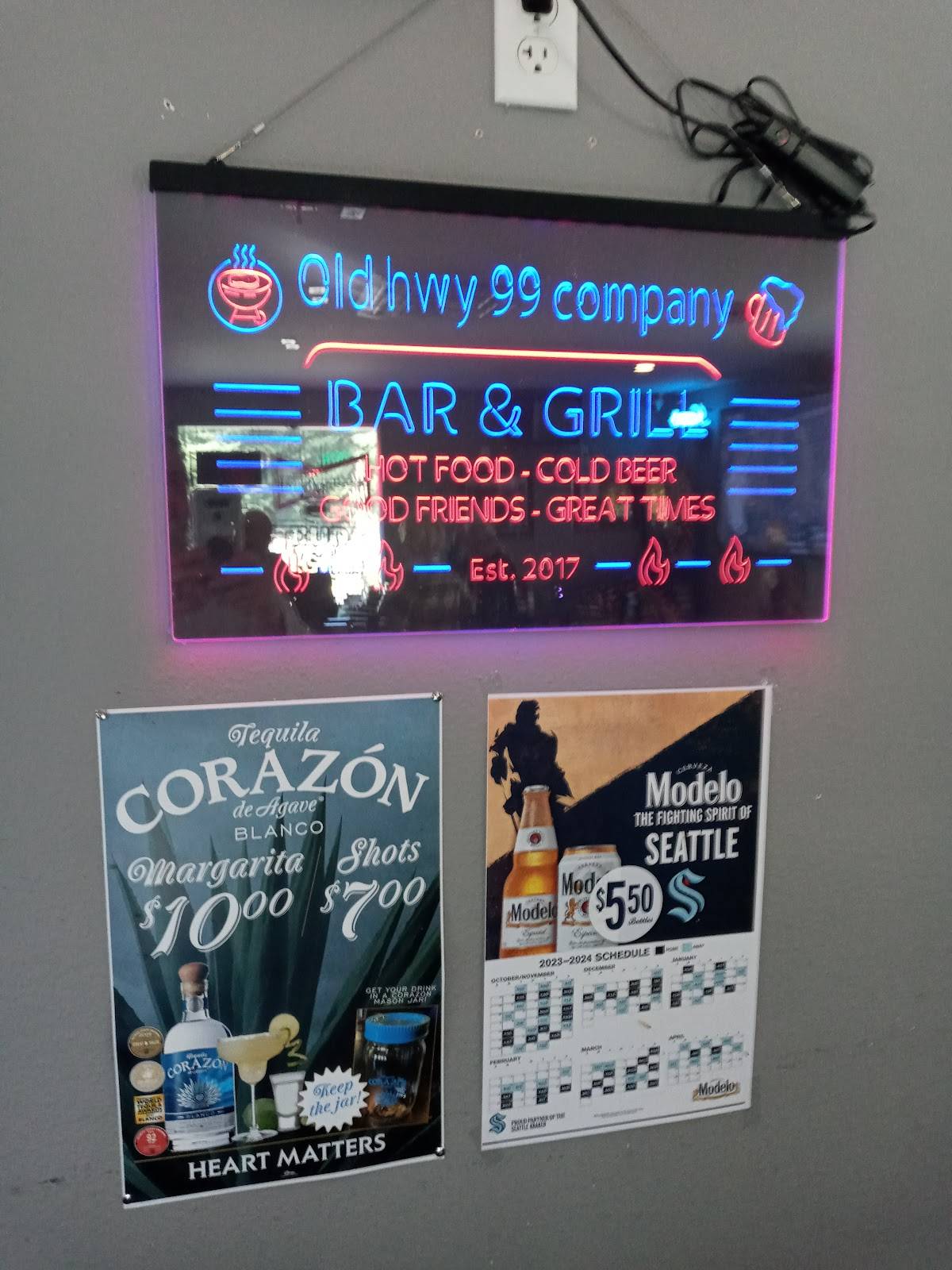 Menu at Old Hwy 99 Company Bar & Grill, Tumwater