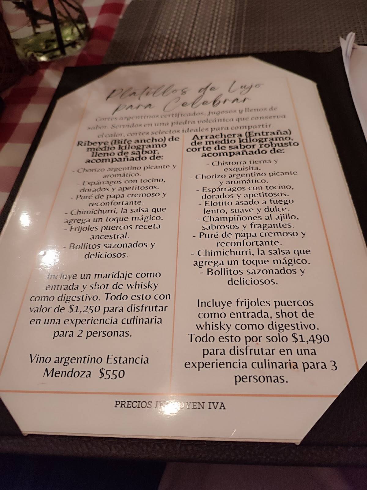 Carta de Old Souls Restaurante y Música, Tijuana