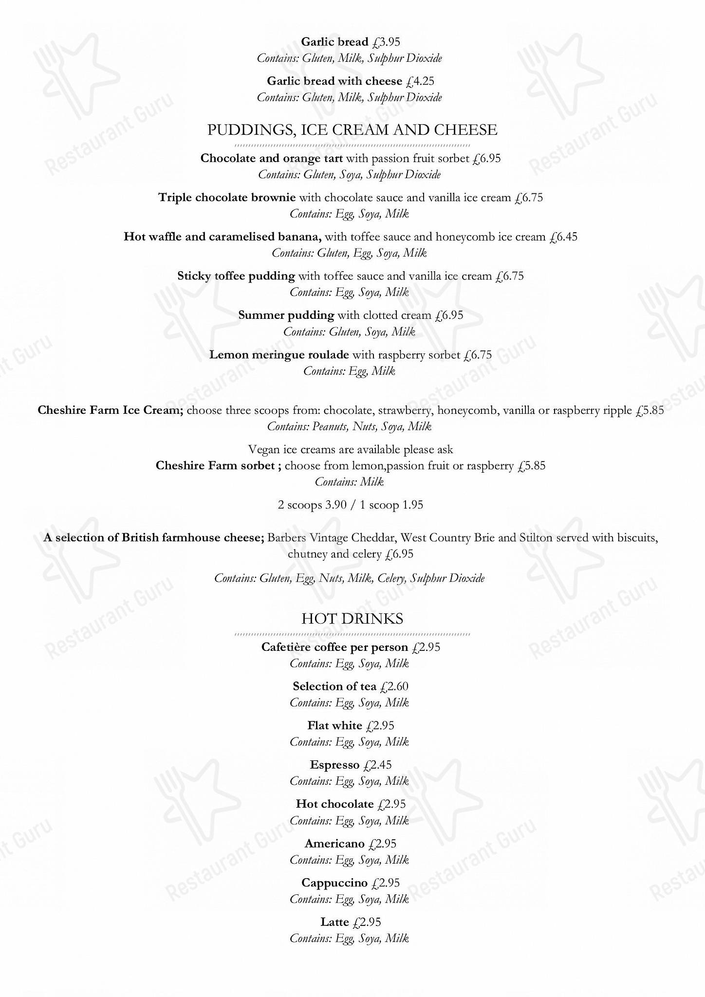Menu at The Old Windmill pub & bar, Chelmsford