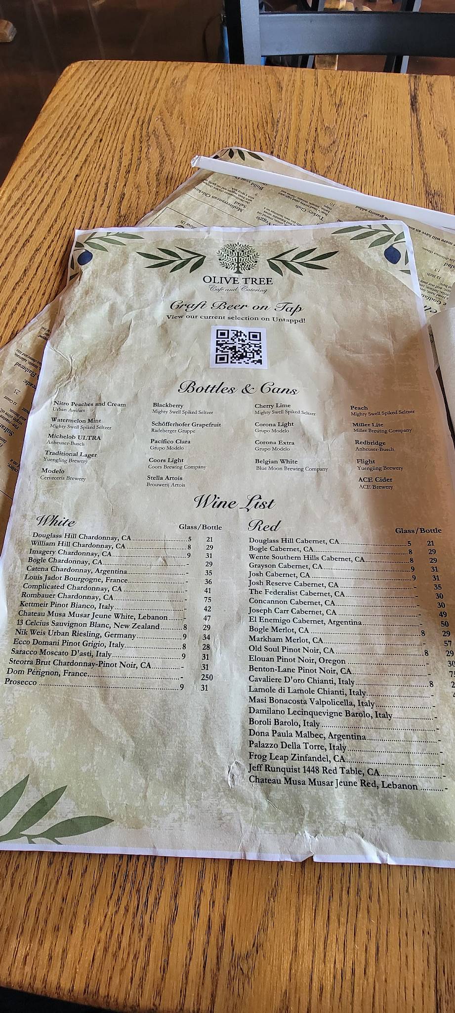 Menu at Olive Tree Cafe and Catering, South Charleston
