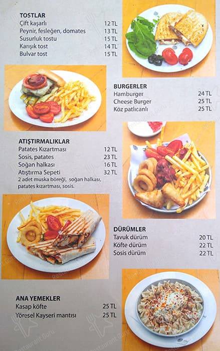 Menu at MARMARA BÜFE, Istanbul, Tarlabaşı Blv No:196
